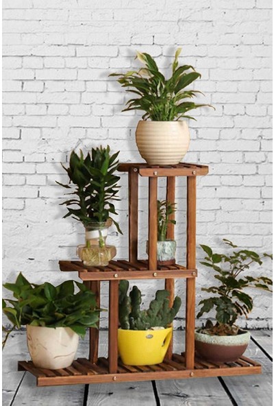 Ahşap Çiçeklik Dekoratif Saksı Standı Ahşap Çiçeklik Dekoratif Saksı Standı