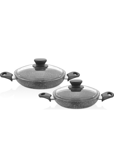 Exotic Home Gri Renk 20-22 cm 2 Parça Granit Sahan Seti Exotic Home Gri Renk 20-22 cm 2 Parça Granit Sahan Seti