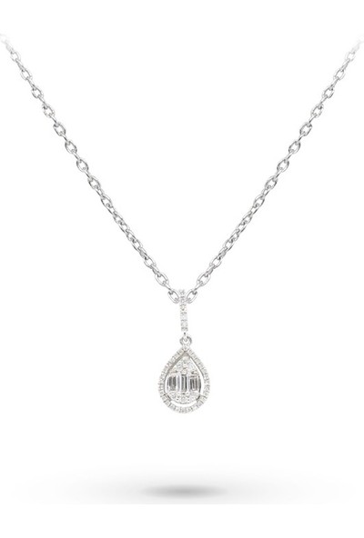 Altın Köşe 0.17 Crt Pırlanta Baget Kolye