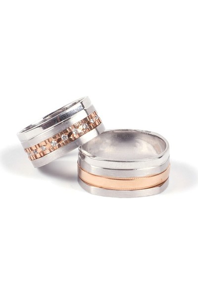 Altın Köşe Swarovski Taşlı El Işi Alyans