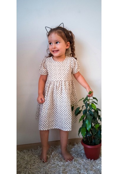 Sedlike Mini Desenli Müslin Elbise