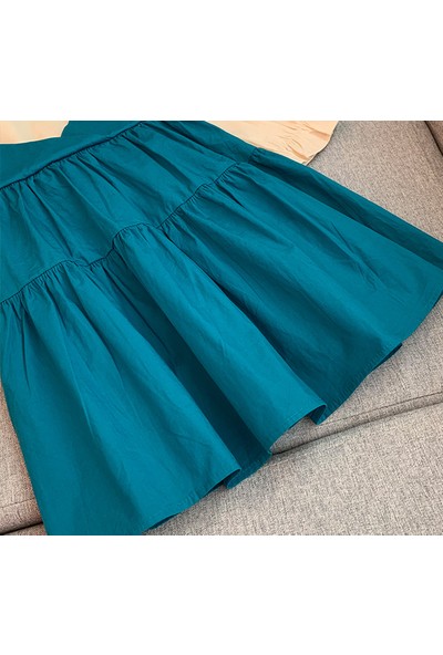 Sedlike Mavi Pamuk Elbise