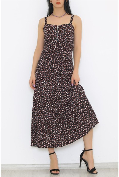 Desenli Elbise Siyahçiçekli - 2214.105.