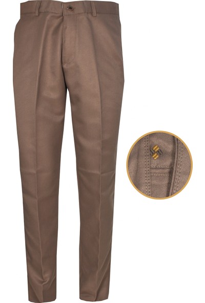 Varetta Erkek Kahverengi Klasik Kesim Keten Pantolon Varetta Erkek Kahverengi Klasik Kesim Keten Pantolon
