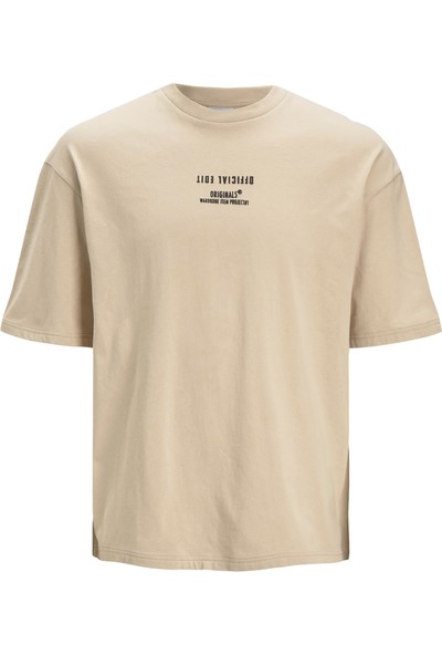 Jack & Jones Comfort Erkek Bej Tişört (12205972-PTE)