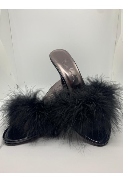 3AKonsept Tam Tüylü Çeyiz Terliği Tüylü Gelinterliği Nişan Terliği