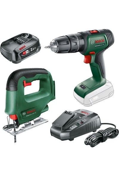 Bosch Universal Impact 18 (Baretool) Darbeli Matkap + Easysaw 18V Dekupaj + 18 Volt Starter Kit (2,5 Ah+Şarj Cihazı) Bosch Universal Impact 18 (Baretool) Darbeli Matkap + Easysaw 18V Dekupaj + 18 Volt Starter Kit (2,5 Ah+Şarj Cihazı)