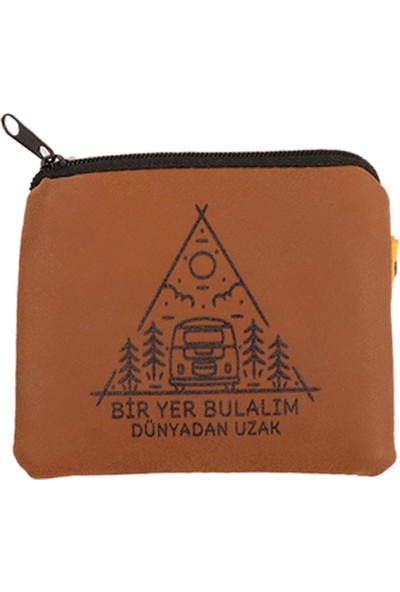 Cetinaccessories Bir Yer Bulalım Dünyadan Uzak Tasarım Nubuk Bozuk Para Cüzdanı