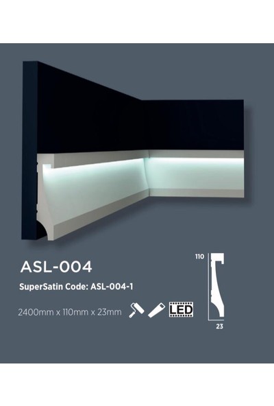 Ledli Polistren Süpürgelik ASL-004
