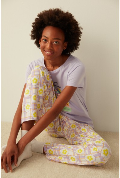 Penti Çok Renkli Im Booked Pantolon Pijama Takımı