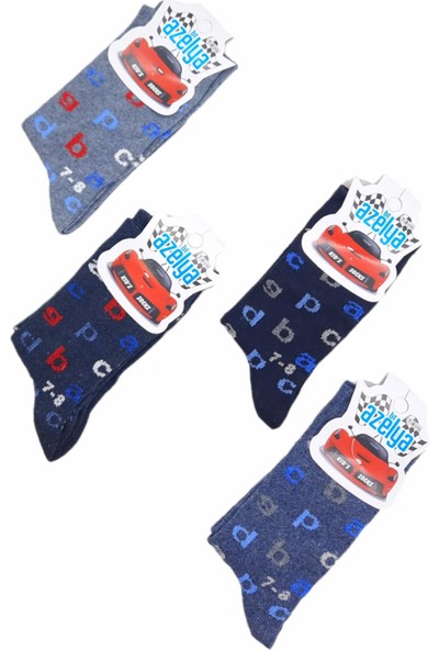 Black Arden Socks 4 Çift 7-8 Yaş Karışık Renkli Erkek Çocuk Patik Çorap BT-0595