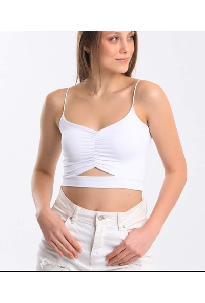 To Cosmos Tasarım Likralı Askılı Bisütiyer Renk Beyaz