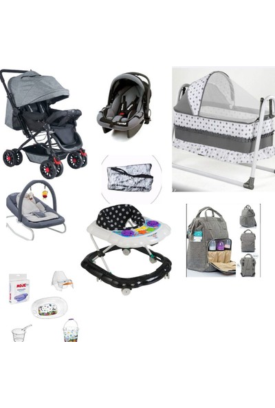 Cancanbebe Beşik Bebek Çeyiz Seti 12 Parça Çift Yön Bebek Arabası Anakucağı Yürüteç Küvet Takımı Cancanbebe Beşik Bebek Çeyiz Seti 12 Parça Çift Yön Bebek Arabası Anakucağı Yürüteç Küvet Takımı