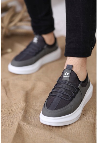 Günlük Siyah Erkek Spor Ayakkabı Füme