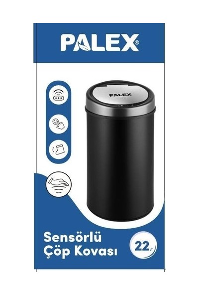 Palex Sensörlü Çöp Kovası Siyah USB Şarjlı 22 Lt