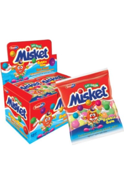 Misket Sakız 1 Koli 12 Paket 5,5 gr Misket Sakız 1 Koli 12 Paket 5,5 gr