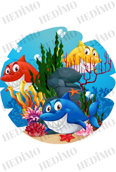 Shark Resimli Yenilebilir Pasta ve Kurabiye Baskı Kağıdı