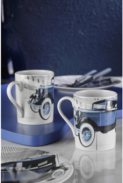 Kütahya Porselen Forest 2 Li Mug Seti Mavi