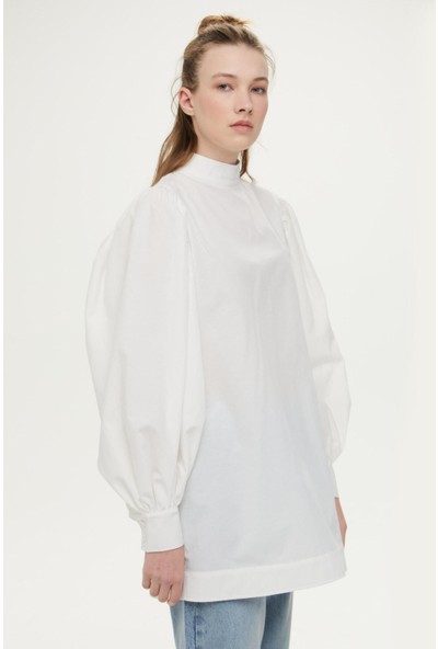 Manuka Yüksek Yakali Tunik Off White
