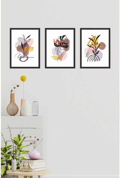 3 Parçalı Mdf Çiçek Tasarımlı Tablo 3 Parçalı Mdf Çiçek Tasarımlı Tablo