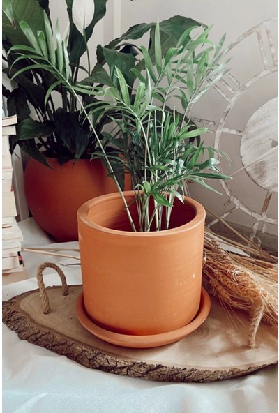 Düz Model Toprak Çömlek Saksı