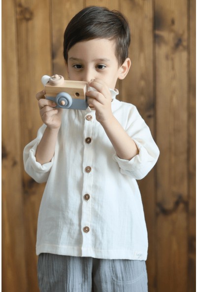 Cuckoo Müslin Çocuk Gömlek Hakim Yaka Krem Cuckoo Müslin Çocuk Gömlek Hakim Yaka Krem