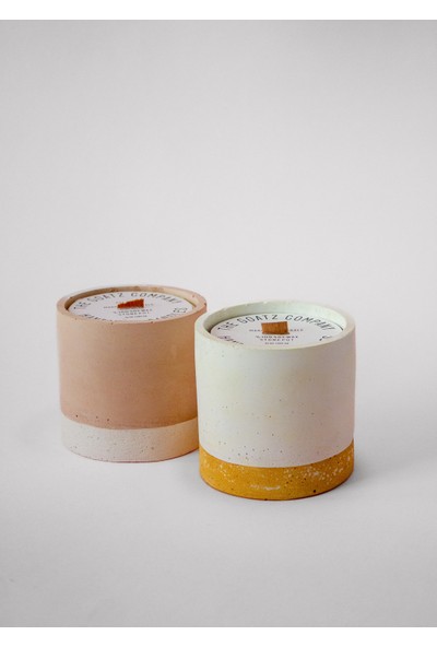 The Goatz Candles Asos Hanımeli ve Yasemin Kokulu Dekoratif 2'li Beton Soya Mumu Seti