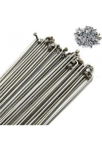 Motobisikletim Bisiklet 24 Jant Teli 2mm x 238 [36 Adet] Silver