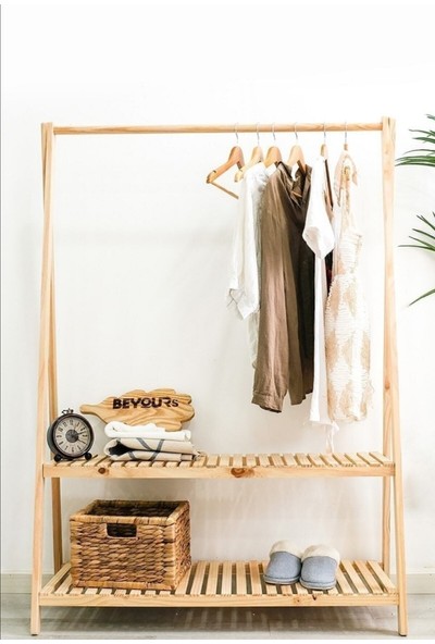 Yılmaz Kereste Ağaç Ahşap Ayaklı Giysi Askılık