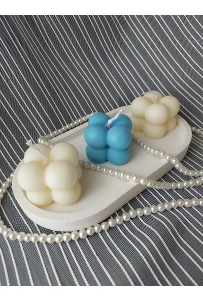 Mini Bubble Kokulu Dekoratif Mum 3'lü Set