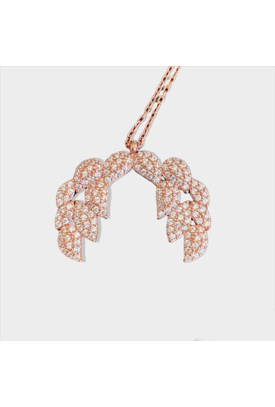 Melek Kanadı Gümüş Taşlı Kolye