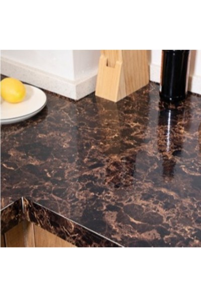 Mermer Desenli Yapışkanlı Tezgah Folyosu Kahverengi Mermer Desenli Yapışkanlı Tezgah Folyosu Kahverengi