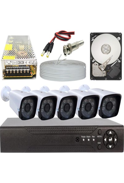 Elitcam Elit 5 Kameralı Pro Set Full Hd 1080P HDD Dahil Elitcam Elit 5 Kameralı Pro Set Full Hd 1080P HDD Dahil