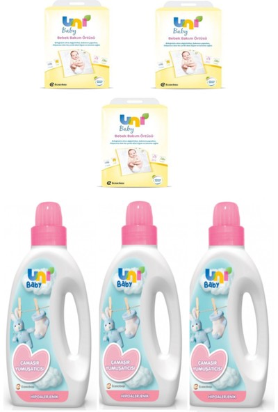 Uni Baby 3lü Ymumşatıcı ve 3lü Örtü Seti
