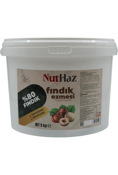 NutHaz Fındık Ezmesi Plastik Kova 5 kg NutHaz Fındık Ezmesi Plastik Kova 5 kg