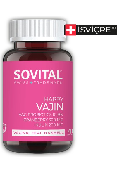 Sovital Happy Vajin Vajina Sağlığı ve Kokusu 40 Softgels