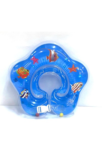 Mavi Balık Desenli Bebek Yüzme Boyun Simidi Emniyet Kilitli 0-2 Yaş Mavi Balık Desenli Bebek Yüzme Boyun Simidi Emniyet Kilitli 0-2 Yaş
