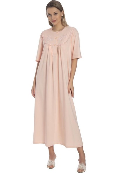 Akala-Dy Pamuklu Kısa Kol Penye Kadın Gecelik 9007