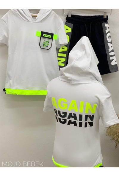 Marions Erkek Çocuk Kapüşonlu Penye Şortlu Takım 9705 Beyaz Marions Erkek Çocuk Kapüşonlu Penye Şortlu Takım 9705 Beyaz