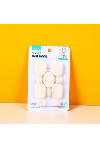 Yoyoso 5'li Yapışkanlı Kanca Beyaz