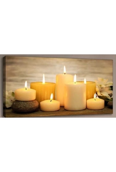 Lona Tablo Mum Işığı Duvar Dekorasyon Tablo 60 x 120 cm Lona Tablo Mum Işığı Duvar Dekorasyon Tablo 60 x 120 cm