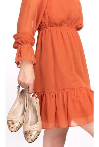 Gondol Hakiki Deri Yılan Desen Ayrıntılı Kısa Topuklu Ayakkabı VDT.037 - Bej Yılan - 40 Gondol Hakiki Deri Yılan Desen Ayrıntılı Kısa Topuklu Ayakkabı VDT.037 - Bej Yılan - 40