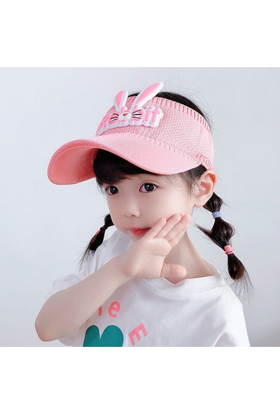 Kız Çocuk Arkadan Lasitlikli 2-8 Yaş Güneş Koruyucu Yazlık Siperlik Vizör Şapka