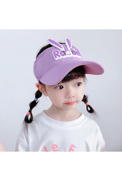 Kız Çocuk Arkadan Lasitlikli 2-8 Yaş Güneş Koruyucu Yazlık Siperlik Vizör Şapka