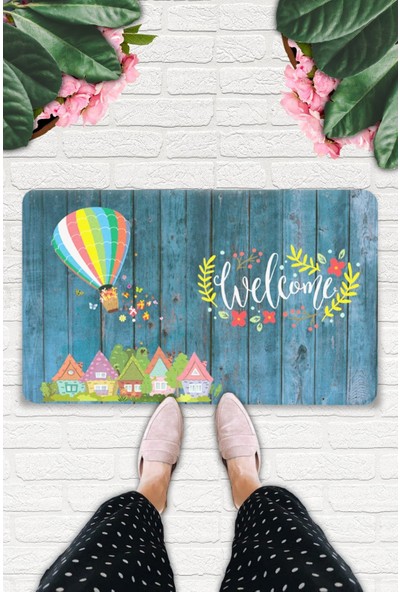 Uygur Home Welcome Temalı Özel Tasarım Dekoratif Kapı Önü ve İç Mekan Paspası