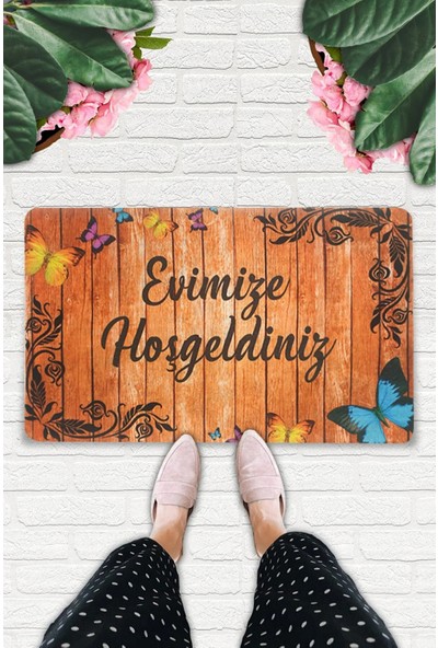 Uygur Home Evimize Hoşgeldiniz Temalı Dekoratif Kapı Önü ve İç Mekan Paspası Uygur Home Evimize Hoşgeldiniz Temalı Dekoratif Kapı Önü ve İç Mekan Paspası