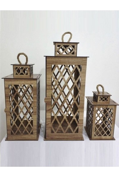 Dekoratif Ahşap 3 Lü Mumluk Set Dekoratif Ahşap 3 Lü Mumluk Set