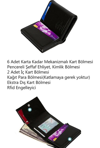 Newish Polo Erkek Siyah Deri Mekanizmalı Otomatik Kızaklı Kartlık Cüzdan (7CMX10CM) Newish Polo Erkek Siyah Deri Mekanizmalı Otomatik Kızaklı Kartlık Cüzdan (7CMX10CM)