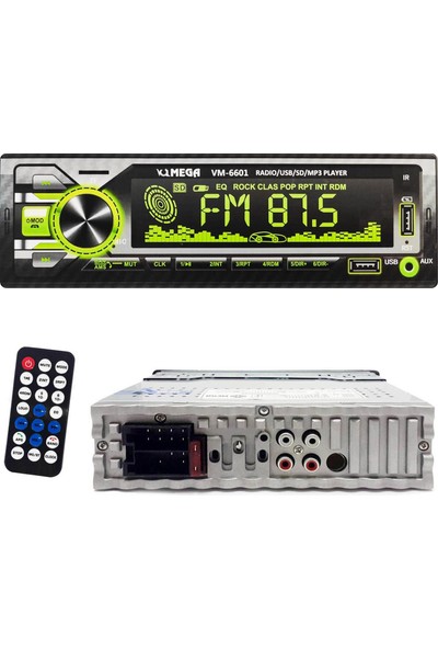 Mega Oto Teyp 4x60W Bt/2xusb/sd/fm/aux Büyük Ekran 7 Renkli Mega VM-6601 Mega Oto Teyp 4x60W Bt/2xusb/sd/fm/aux Büyük Ekran 7 Renkli Mega VM-6601