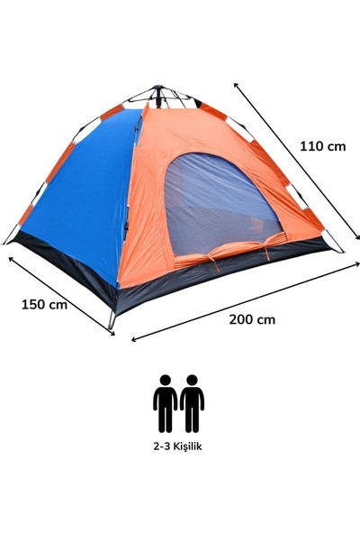 Otomatik Kurulumlu Su Geçirmez Tavan Taban Kamp Çadırı (150X200) Otomatik Kurulumlu Su Geçirmez Tavan Taban Kamp Çadırı (150X200)